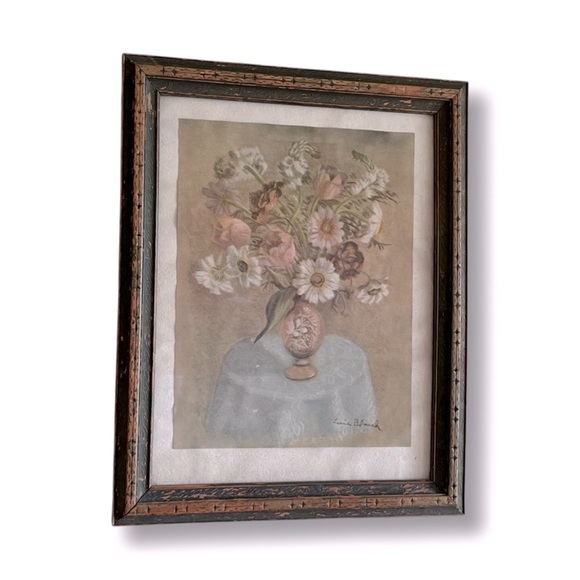 Vintage | Art | Lucile Blanch Drawing Still Life Flowers In A Vase ...